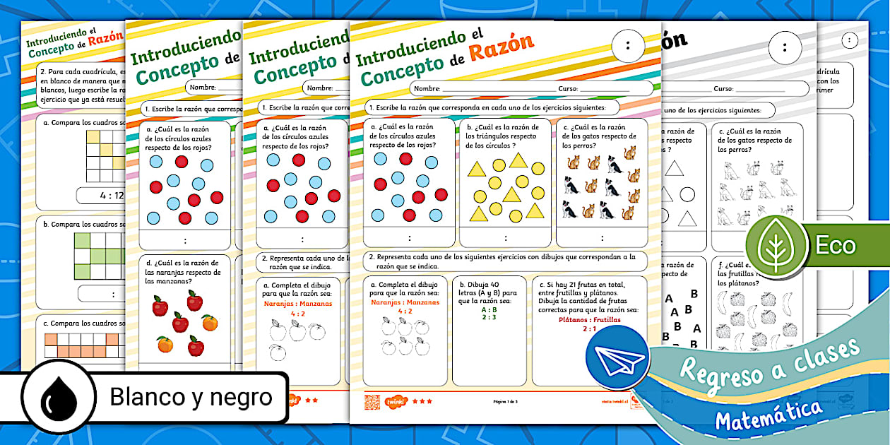 razones | proporciones | fracción | matemática | guía