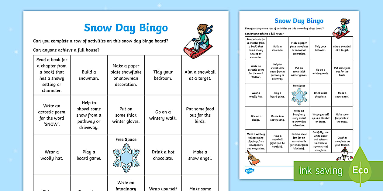 KS1 Snow Day Bingo (teacher made) - Twinkl