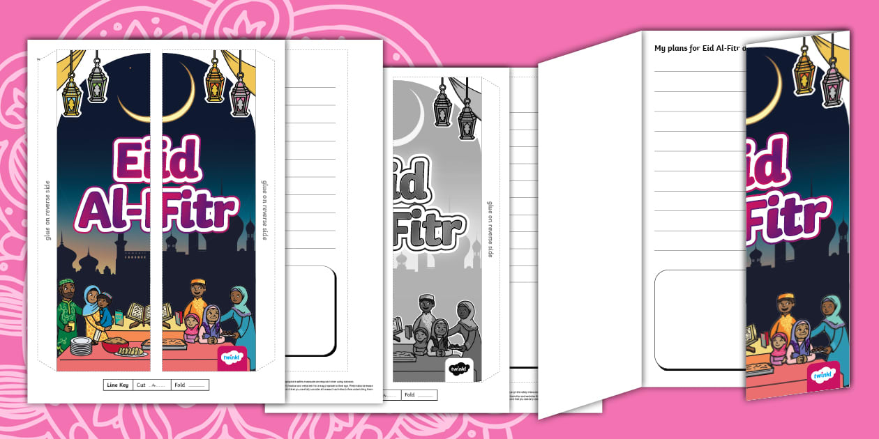 Eid Al-Fitr Folding Writing Template (teacher made) - Twinkl