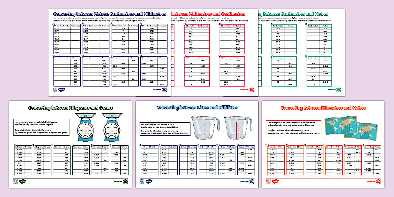 Geometry Conversion Charts | Maths Activity Pack | Twinkl