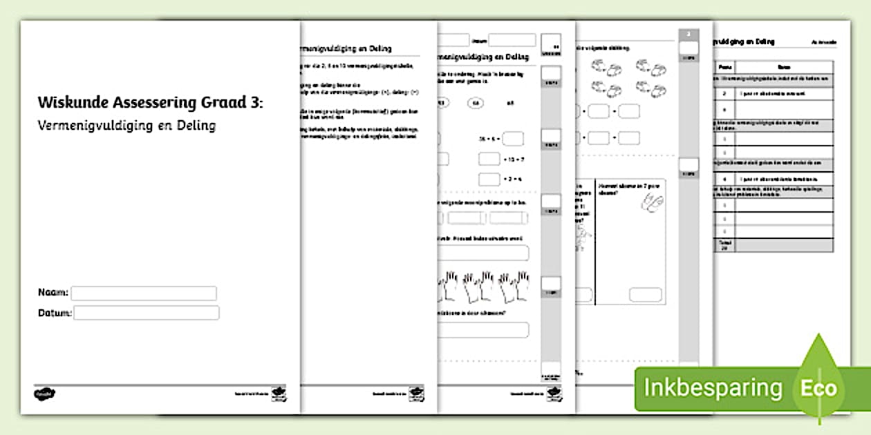 Vermenigvuldiging en Deling Graad 3 Wiskunde PDF - Twinkl