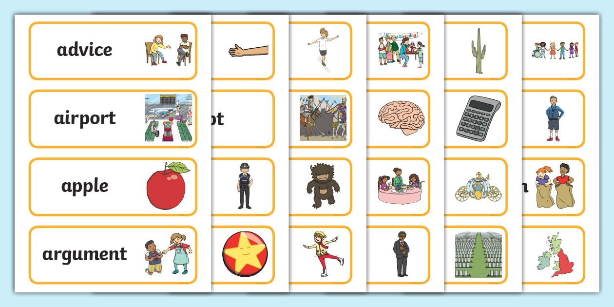 Nouns Word Cards (teacher made) - Twinkl