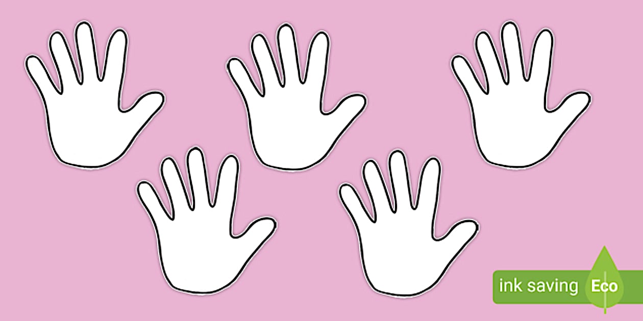 Editable Blank A4 Cut-Out Handprints Template (teacher made)
