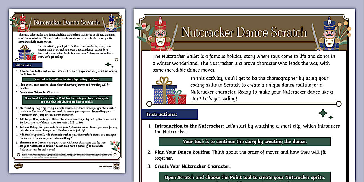 Nutcracker Dance Scratch Worksheet - Twinkl
