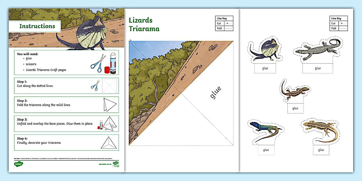 Lizards Triarama Craft (teacher made) - Twinkl