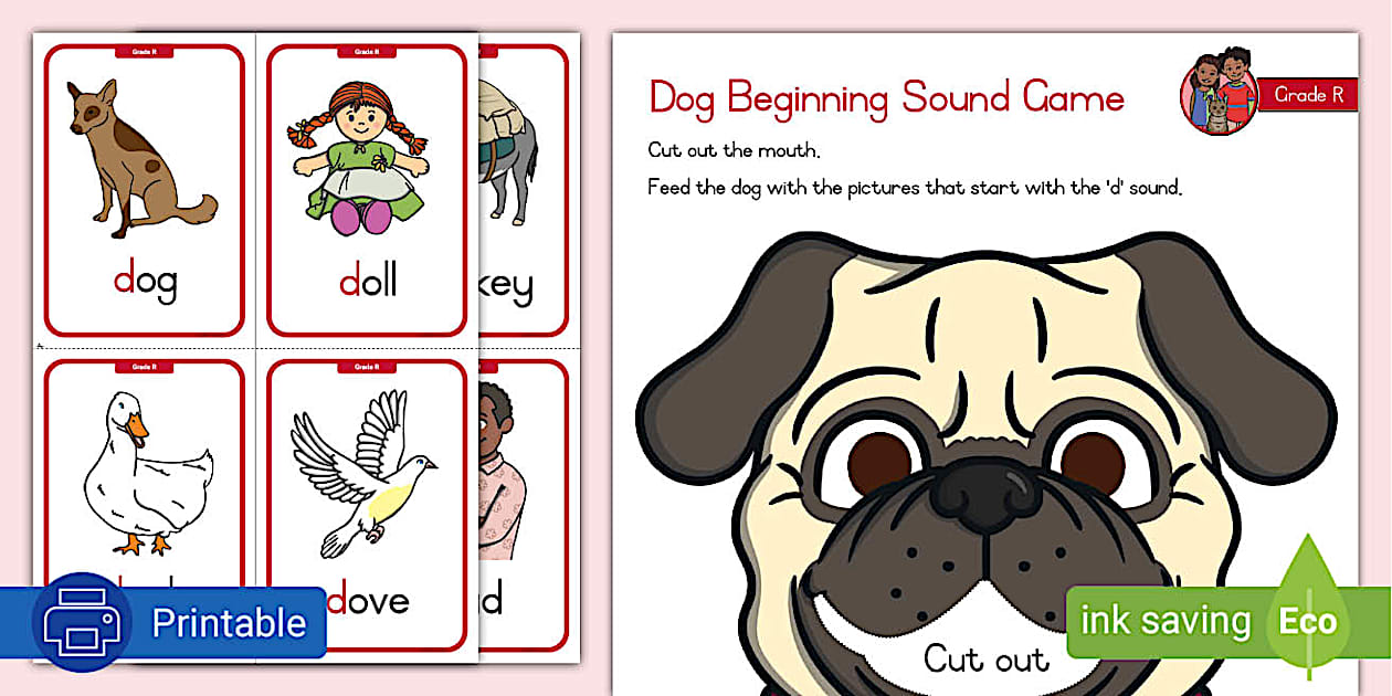 Gr. R Phonics Printable Game: D Sound (teacher made)