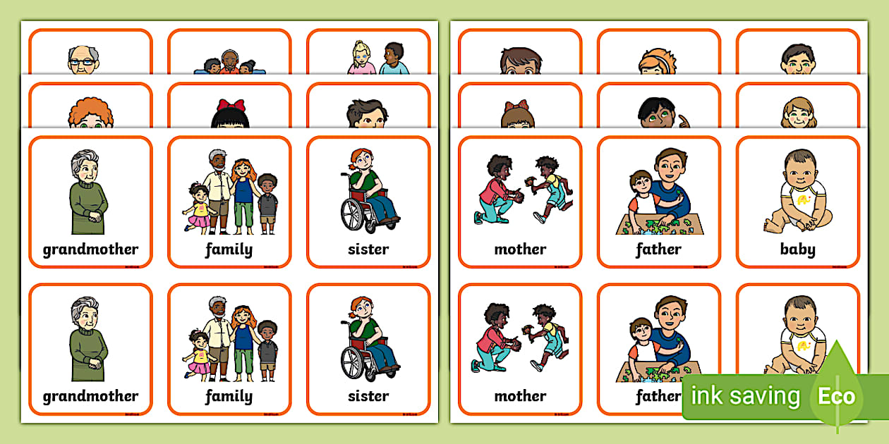 Editable My Family Matching Cards (teacher made) - Twinkl