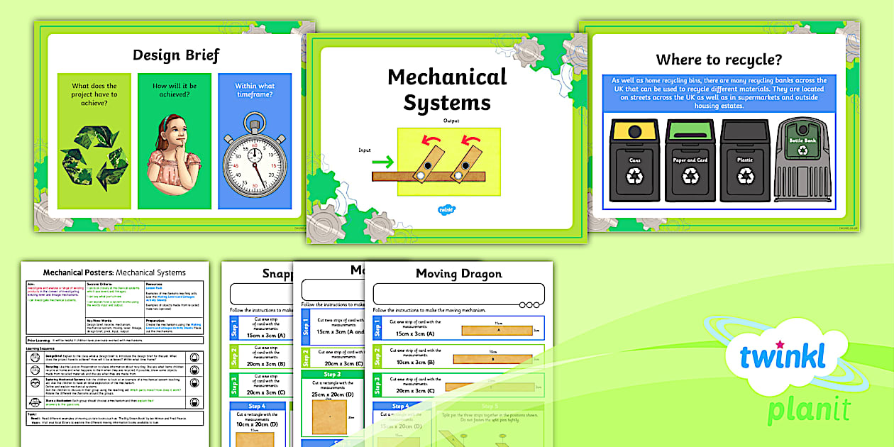 D&T: Mechanical Posters: Mechanical Systems LKS2 Lesson Pack 1