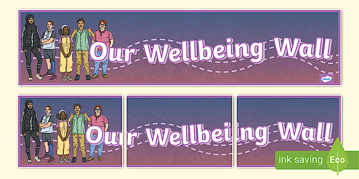 Our Wellbeing Wall Display Banner (teacher made) - Twinkl