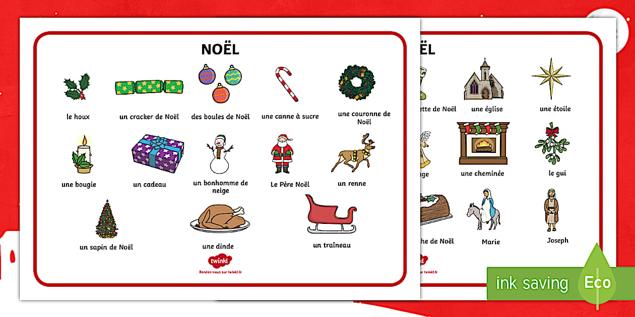 Ensemble de mots : Noël (l'enseignant a fait) - Twinkl