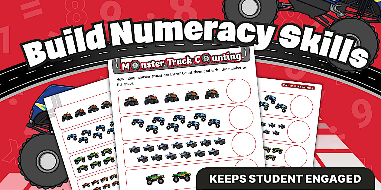 Monster Truck Maths P1 Year 1 What Number Am I?