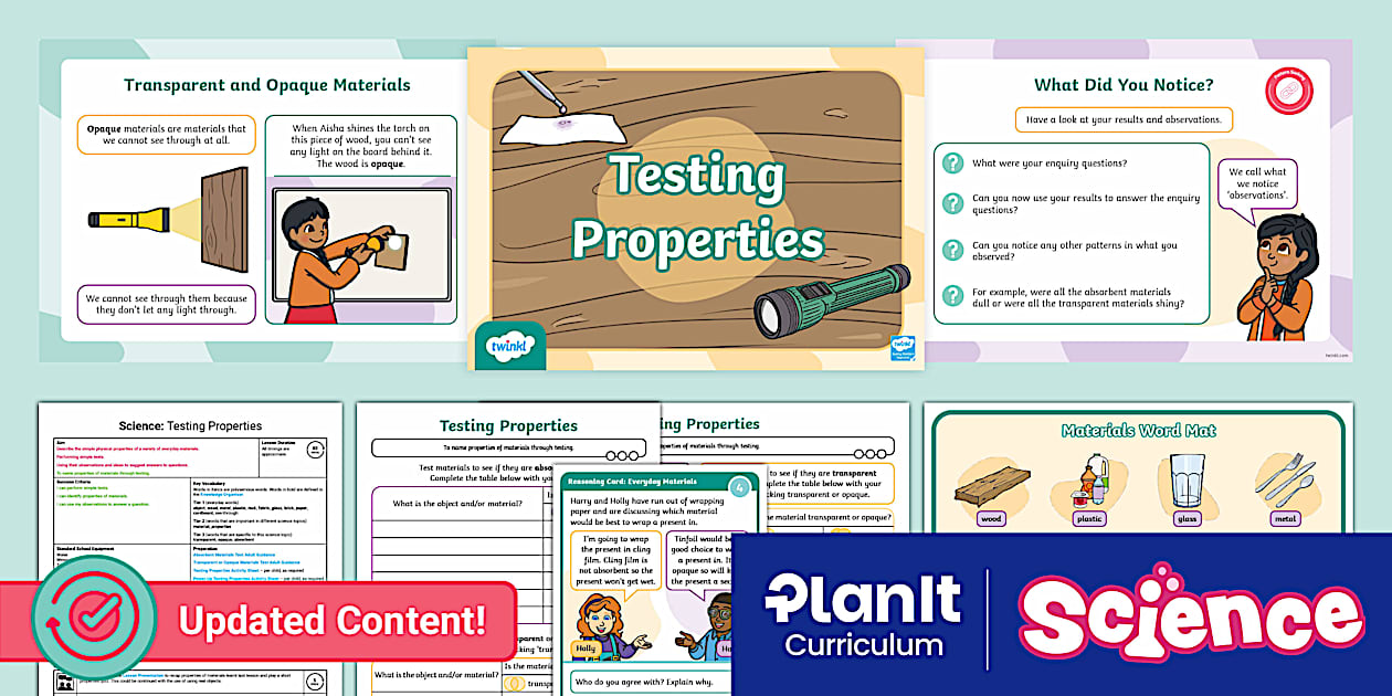 Year 1 Materials Investigation Lesson Pack | Twinkl - Twinkl