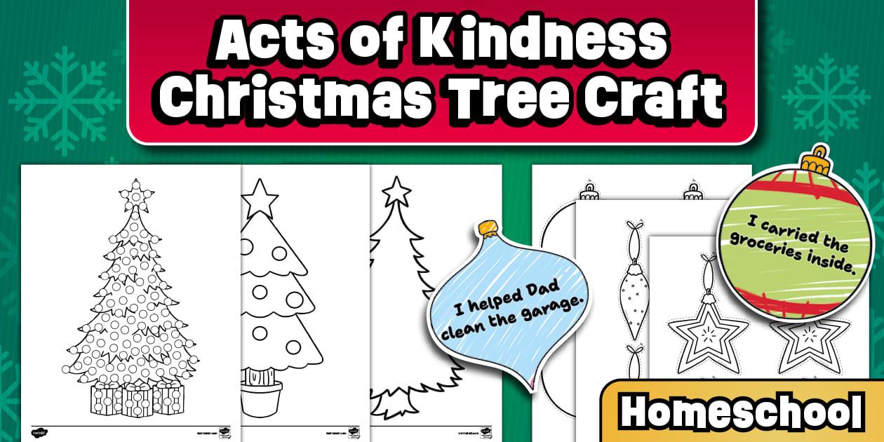 Acts of Kindness Christmas Tree Craft for Homeschool