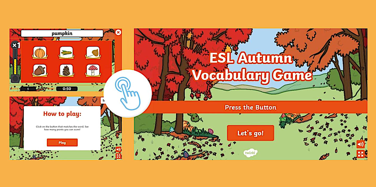 ESL Autumn Vocabulary Game (Teacher-Made) - Twinkl
