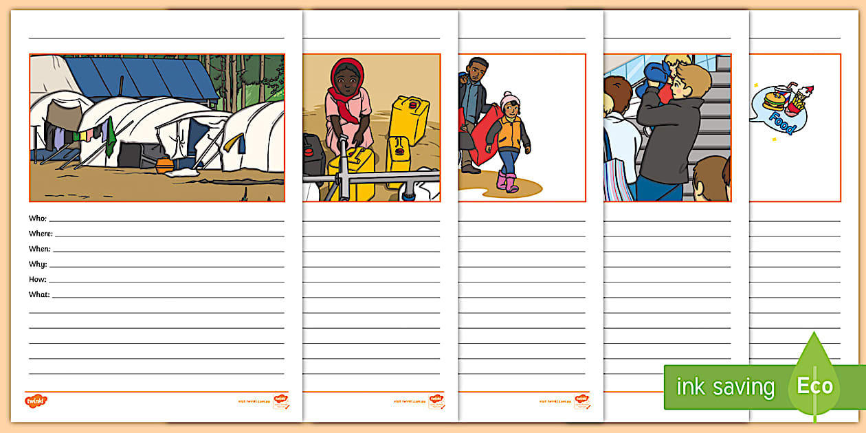 TAS Refugee Week Picture Prompt Writing Template - Twinkl