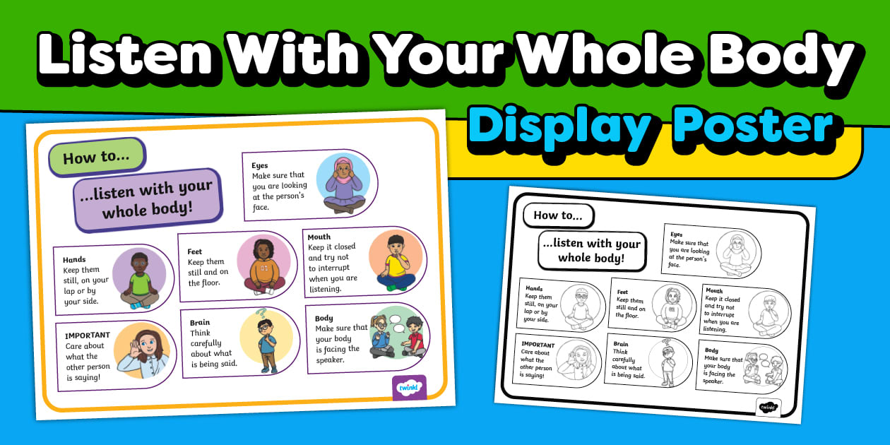 Whole-Body Listening Chart - Listening | Twinkl