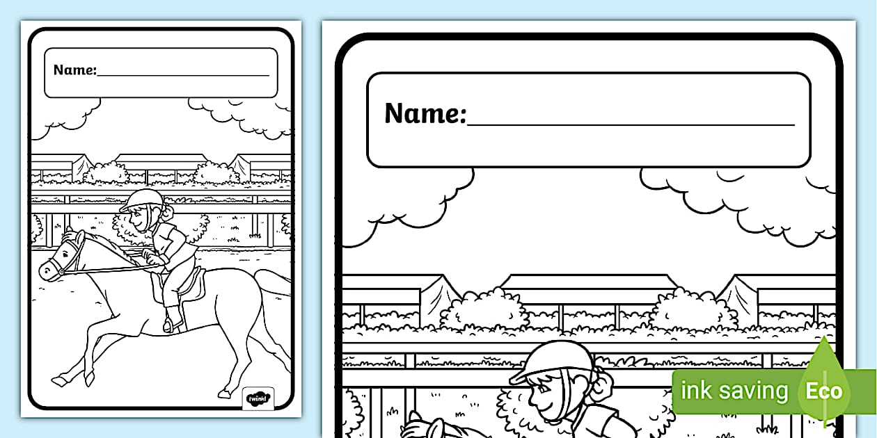 Horse Riding Colouring Book Cover | Twinkl KS1 | Stationery