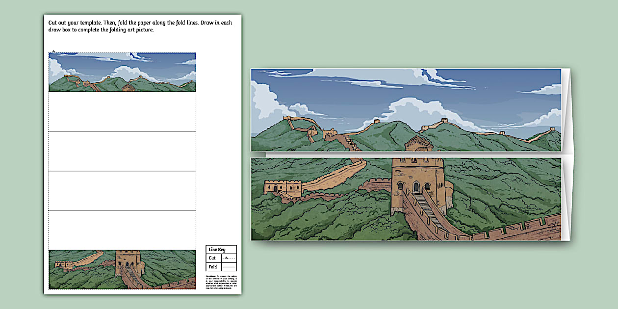 The Great Wall of China Folding Art Template
