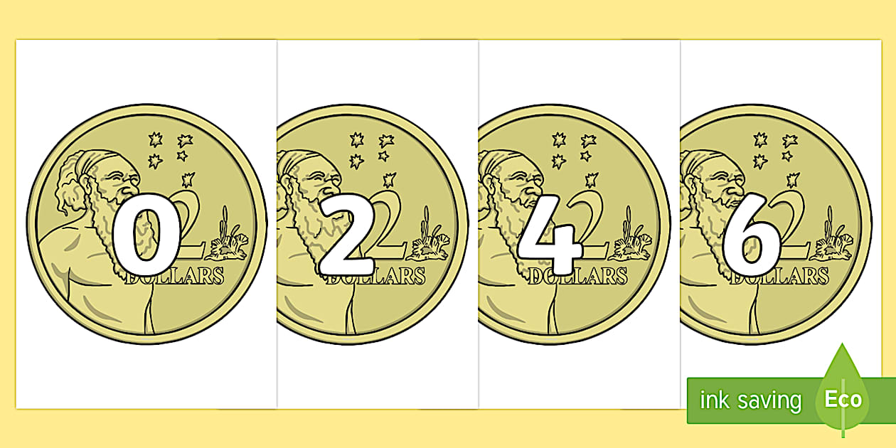 NSW Counting in 2s on $2 Coins Display Numbers - Twinkl