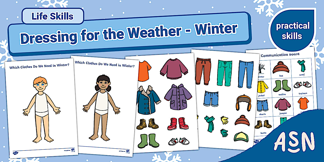 Life Skills: Dressing for Weather - Winter Activity Sheet