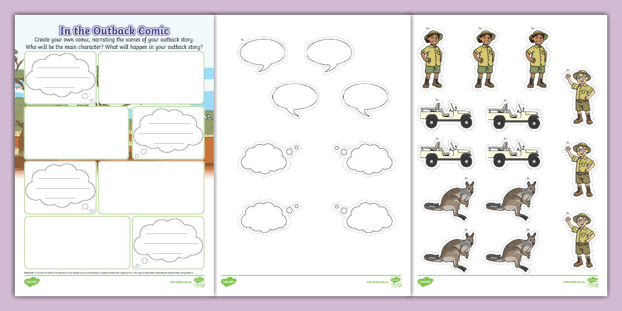 In the Outback Comic Cut and Stick (teacher made) - Twinkl