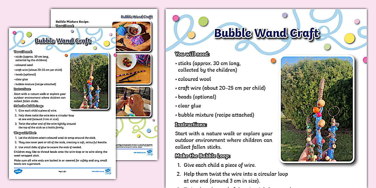 Bubble Wand Craft (Teacher-Made) - Twinkl