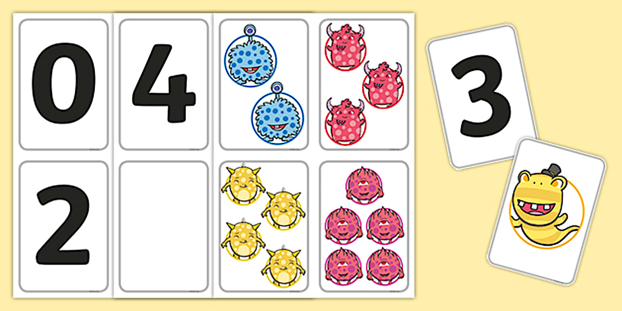 👉 Five Little Monsters Matching Game 0-5 - Twinkl