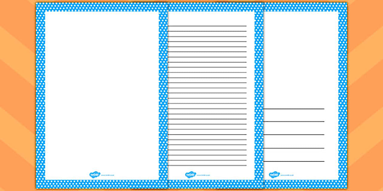 Editable Blue and White Polka Dot Page Borders - Twinkl