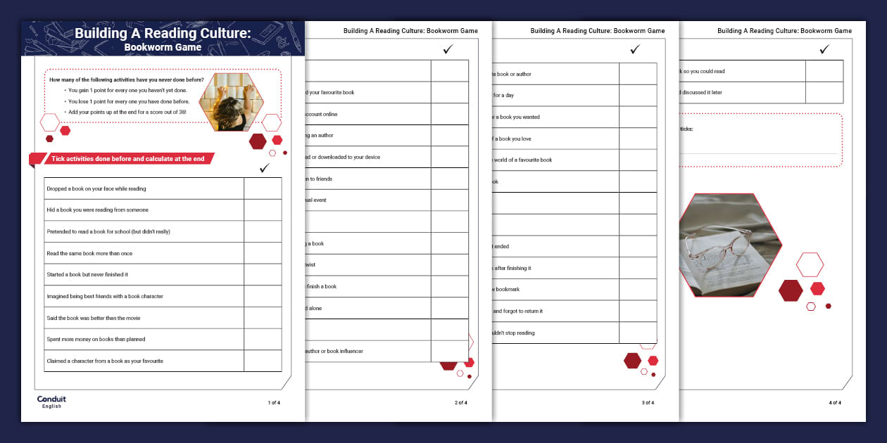 Building A Reading Culture: Bookworm Game (teacher made)