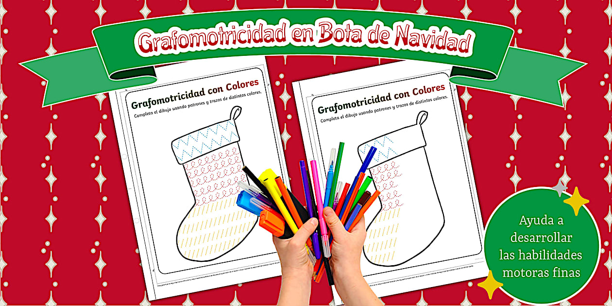 Guía de Trabajo: Grafomotricidad en Bota de Navidad