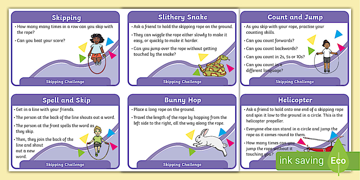 KS1 Skipping Challenge Cards (teacher made) - Twinkl
