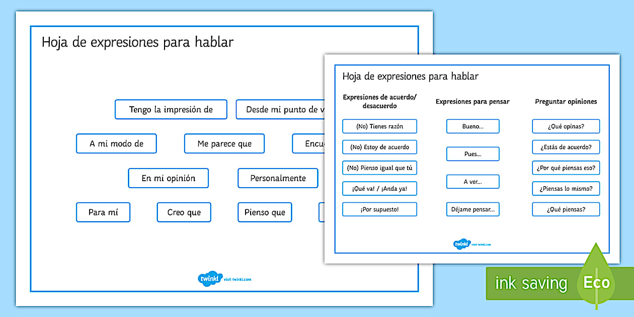 Expressions for Discussions and Debates Word Mat Spanish