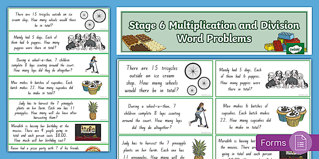 Stage 6 (Phase 1-2) Multiplication and Division Word Problems