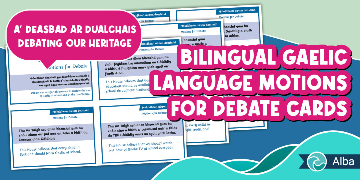 Scottish Gaelic Language Bilingual Debate Cards