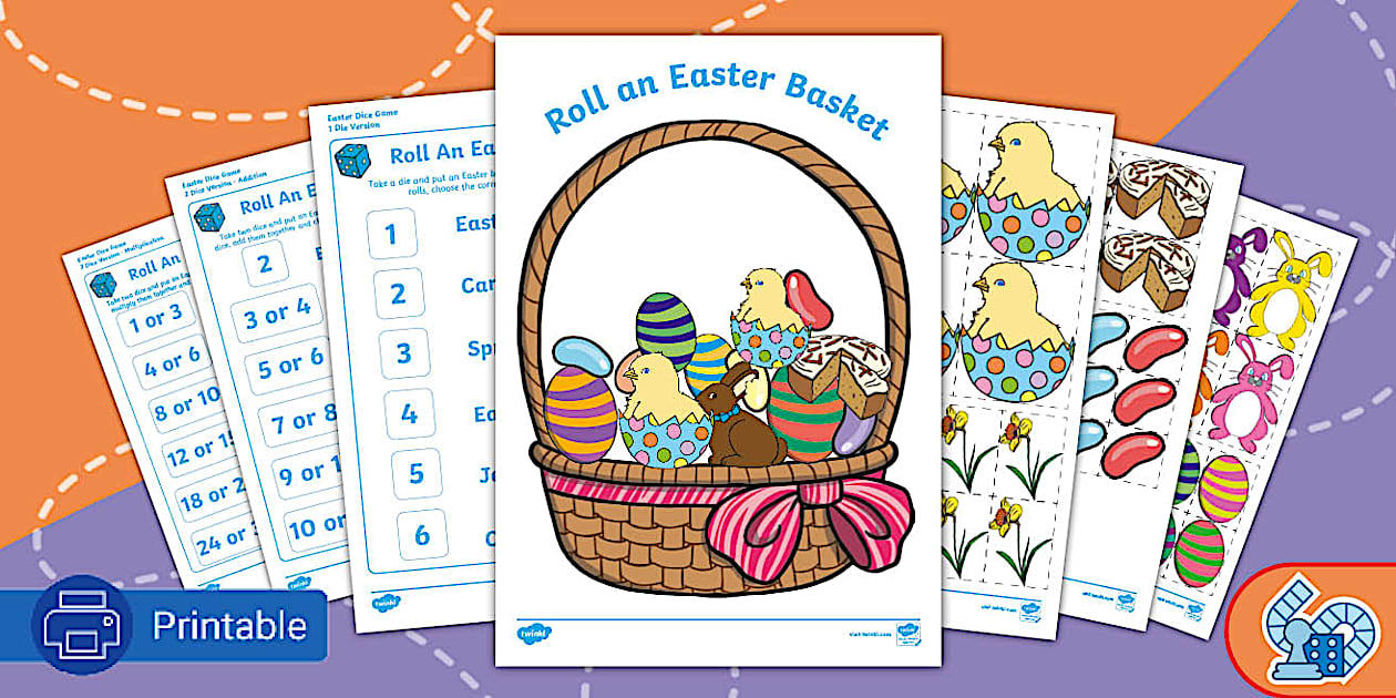 Roll an Easter Basket Game - Kids Easter Activities - Twinkl
