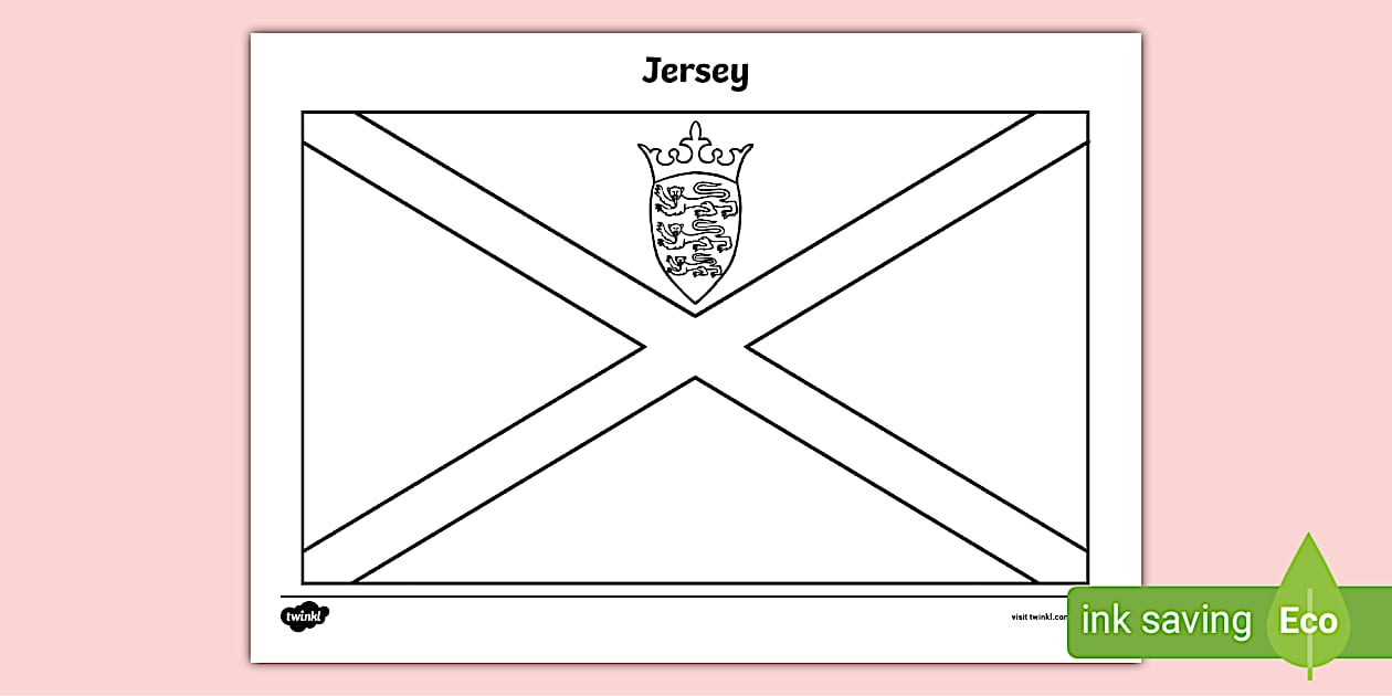 Jersey Flag Colouring Sheet – Twinkl Resources - Twinkl