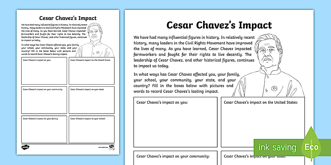 Cesar Chavez's Impact Today Discuss and Reflect Worksheet