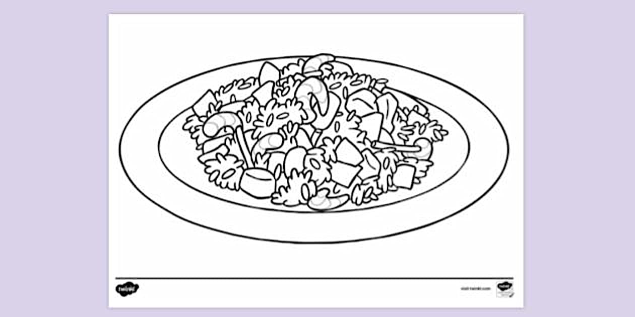 Paella Plate Colouring Sheet | Colouring Sheets - Twinkl