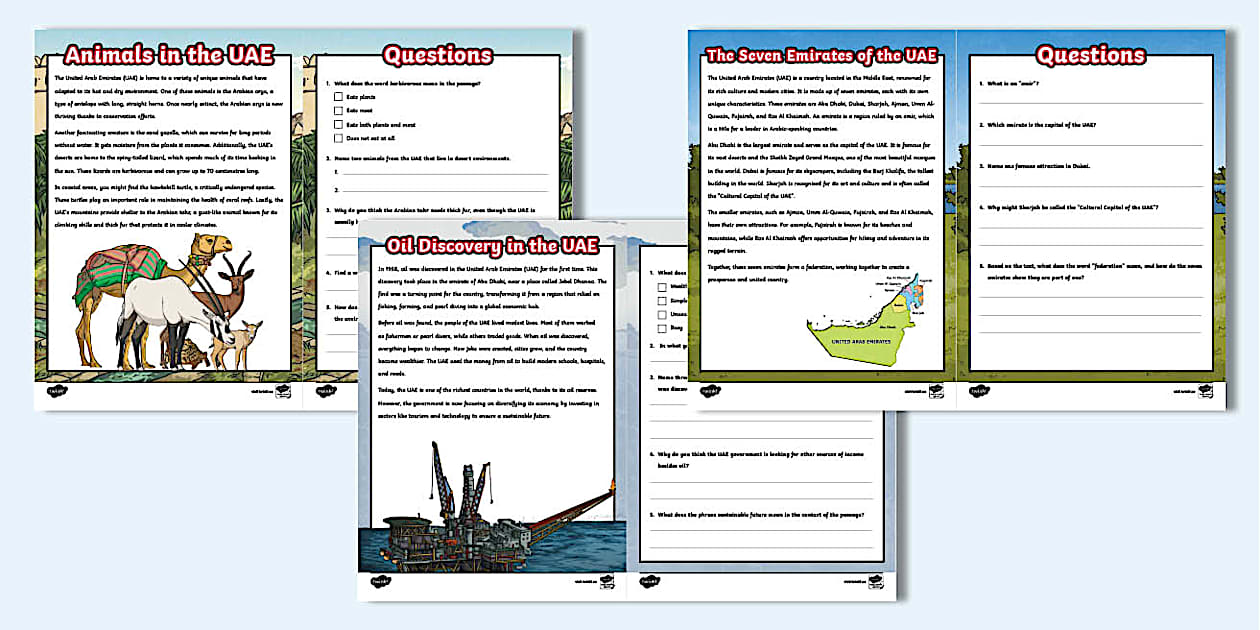UAE Themed 60 Second Reads Set 3 (teacher made) - Twinkl