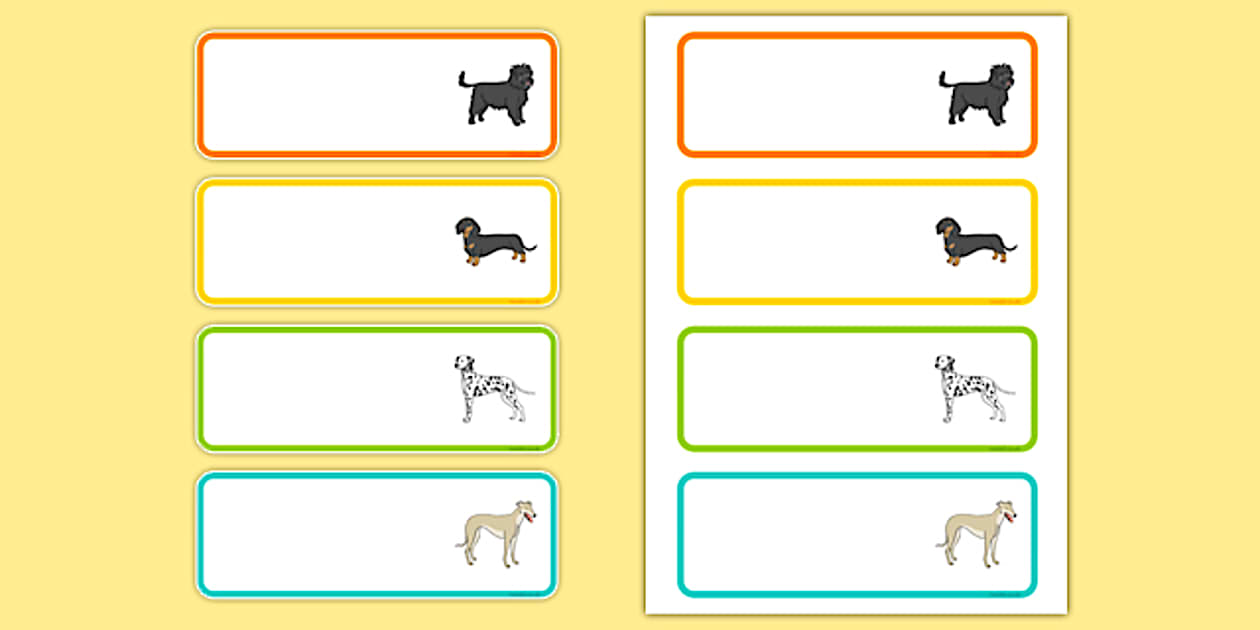 Dog Themed Editable Drawer Peg Name Labels (teacher made)