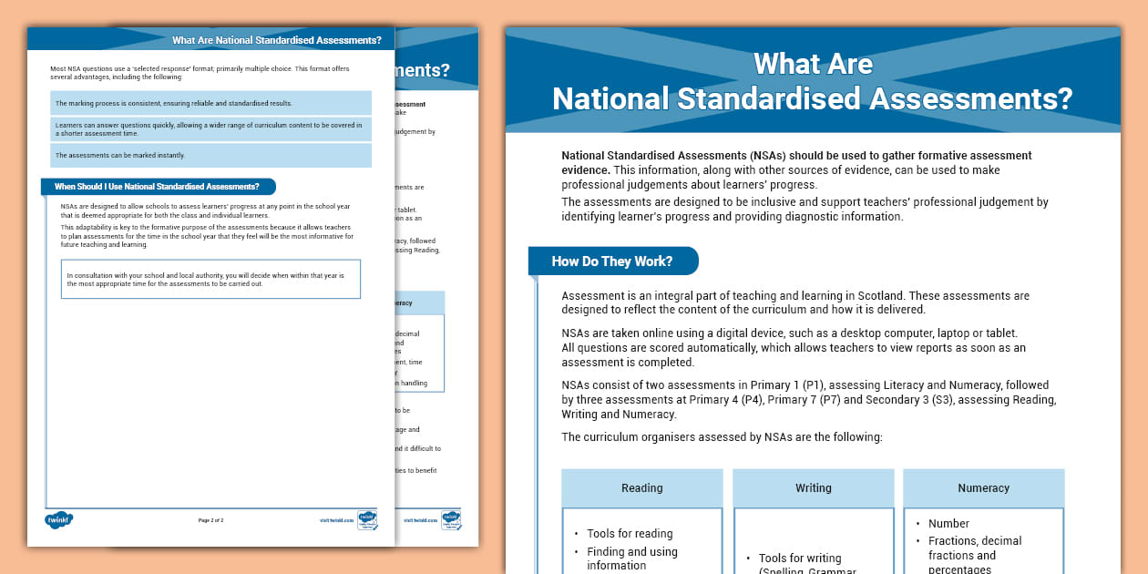What Are National Standardised Assessments? - Twinkl
