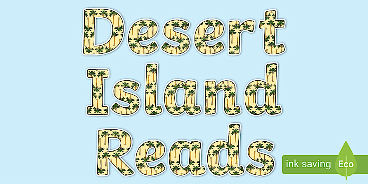 Desert Island Reads Display Title (teacher made) - Twinkl