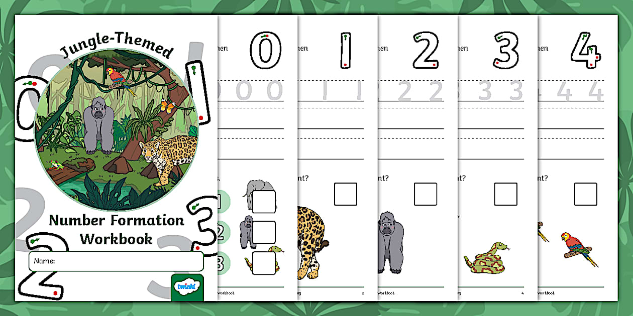 Jungle-Themed Number Formation Workbook (teacher made)