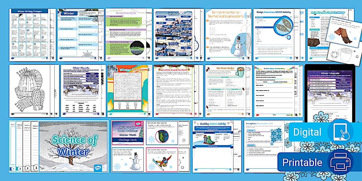 Fifth Grade Winter Sub Pack (Teacher-Made) - Twinkl