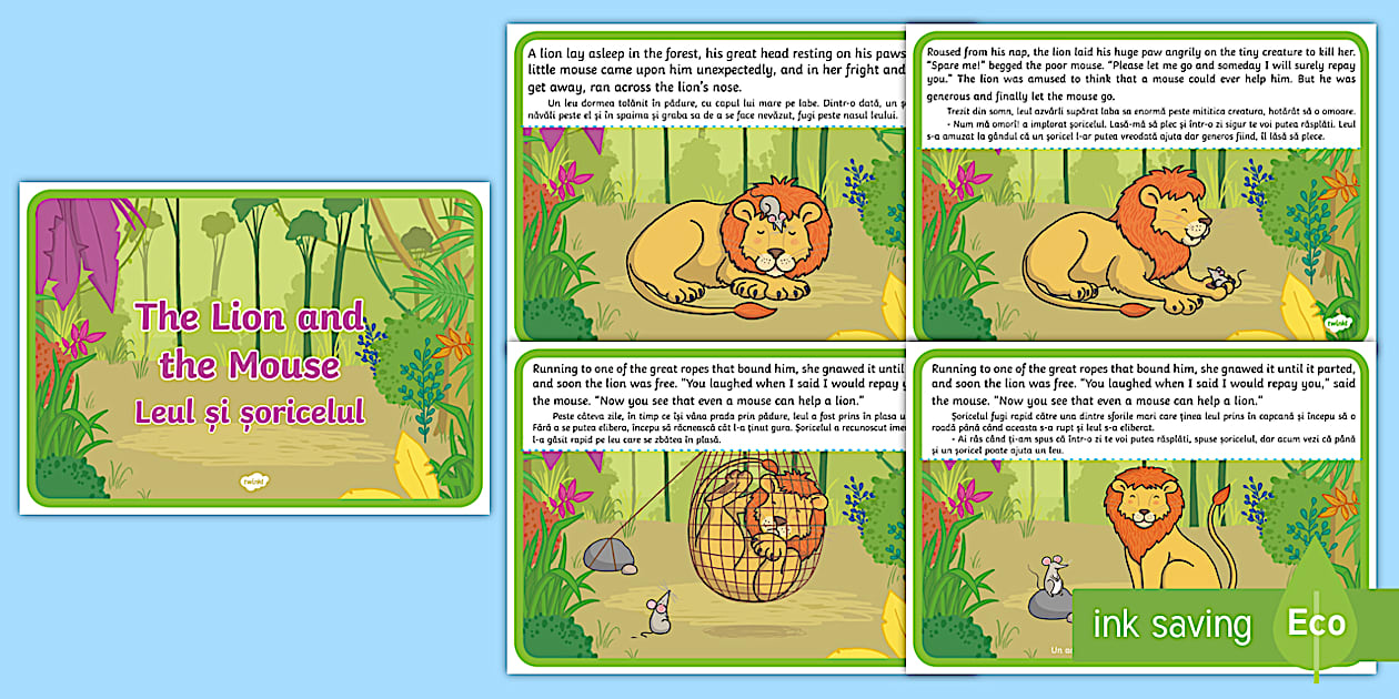 The Lion and the Mouse Story English/Romanian - The Lion And The Mouse ...