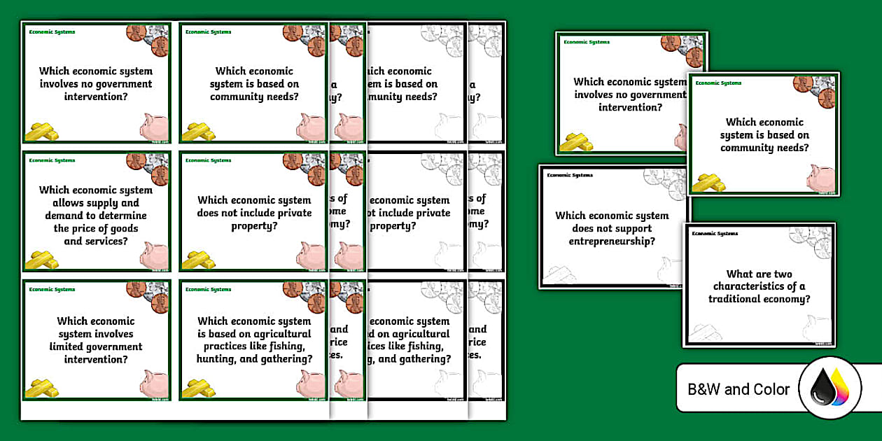 Seventh Grade Economic Systems Challenge Cards - Twinkl