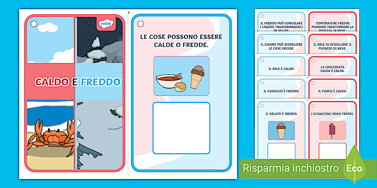 Caldo e freddo Esercizi di comprensione BES