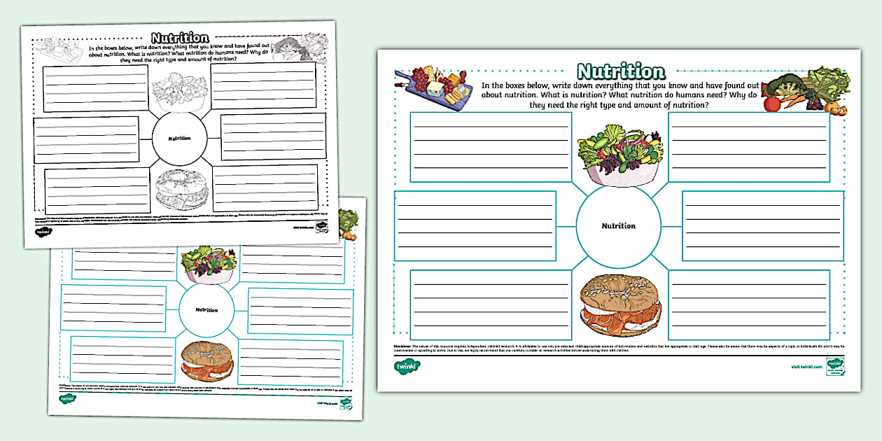 Nutrition Mind Map (teacher made) - Twinkl