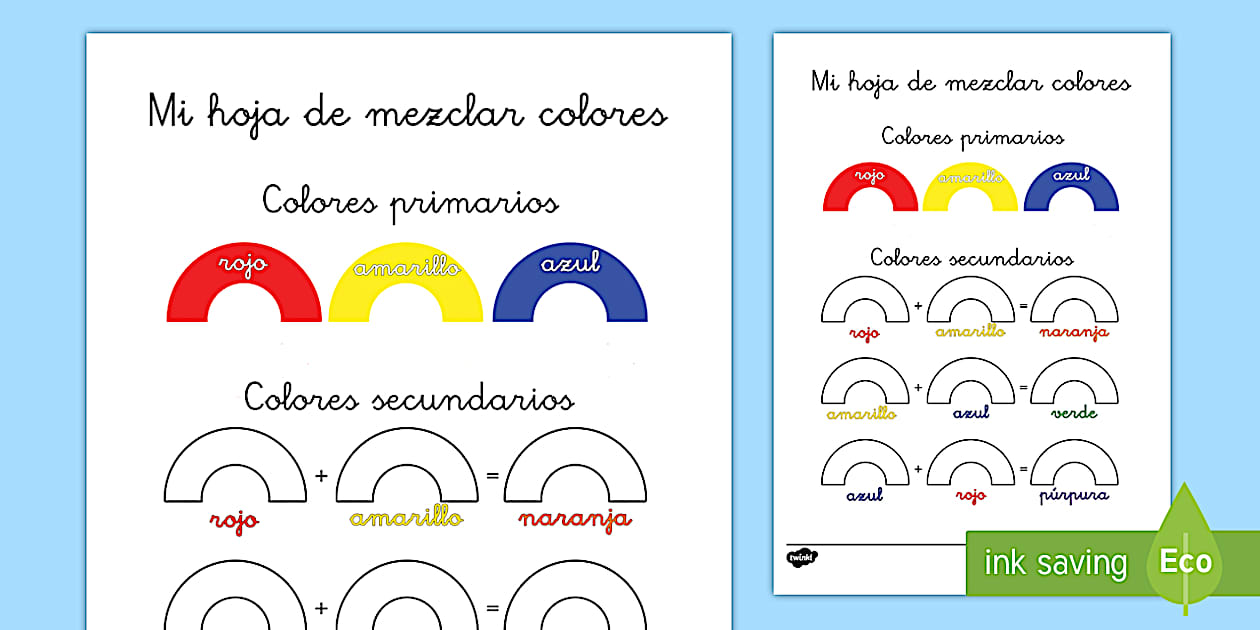 Ficha de actividad: Mezclar colores - Twinkl