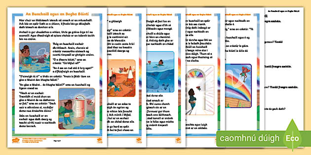 Boy and Rainbow Differentiated Comprehension Gaeilge